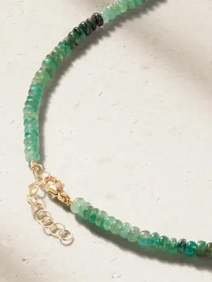 Jia Jia Arizona 14-karat Gold, Emerald And Diamond Necklace - Green