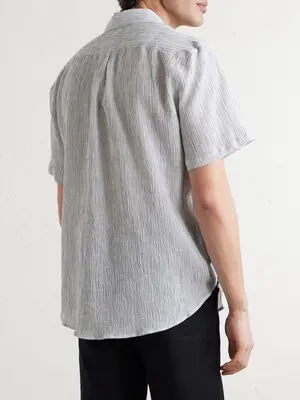 Portuguese Flannel Aaron Striped Cotton And Linen-blend Shirt