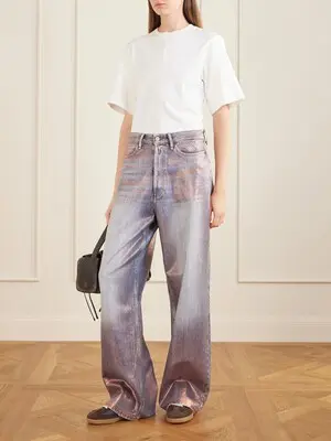 Acne Studios Glittered Wide-leg Denim Jeans - Blue
