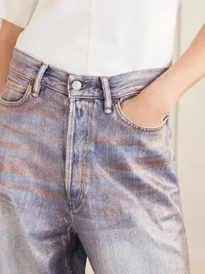 Acne Studios Glittered Wide-leg Denim Jeans - Blue