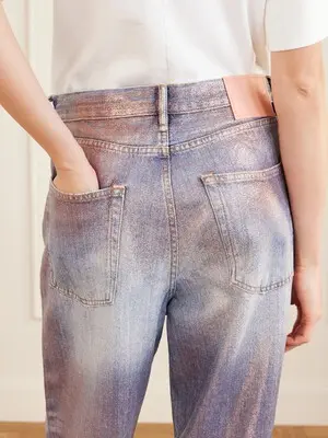 Acne Studios Glittered Wide-leg Denim Jeans - Blue