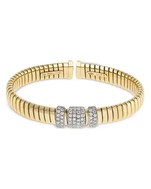ALBERTO MILANI 18k Yellow Diamond Bangle Bracelet - Gold