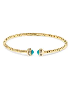 ALBERTO MILANI 18k Yellow Diamond & Turquoise Tubogas Bracelet - Gold