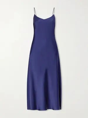Another Tomorrow Satin Midi Dress