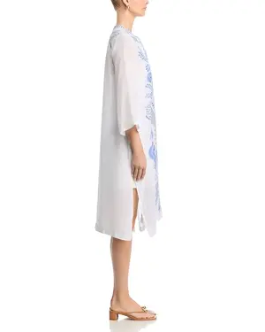 Johnny Was Embroidered Henley Dress