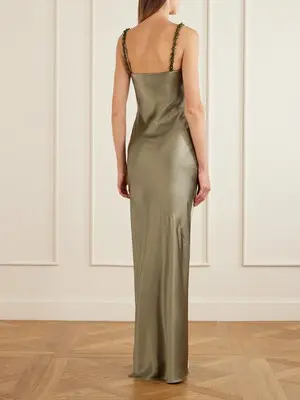 Balmain Embellished Linen Maxi Dress