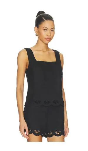 Sanctuary Linen Top With Scalloped Hem