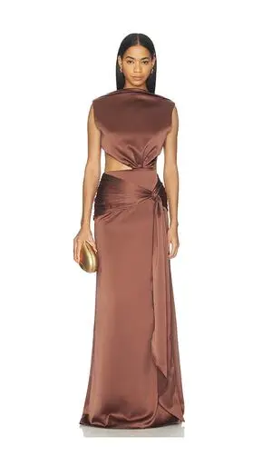 CASONA Satin Maxi Dress