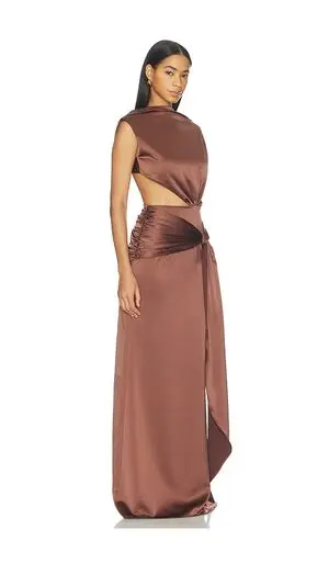 CASONA Satin Maxi Dress