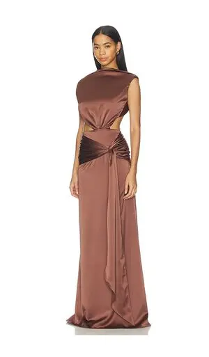 CASONA Satin Maxi Dress