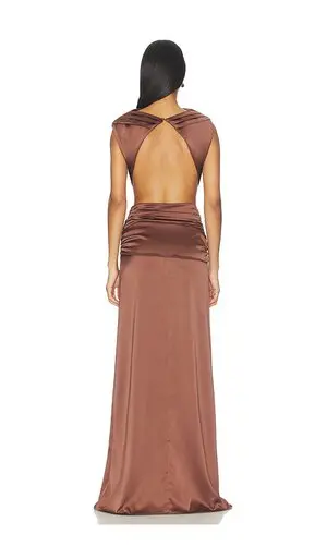 CASONA Satin Maxi Dress