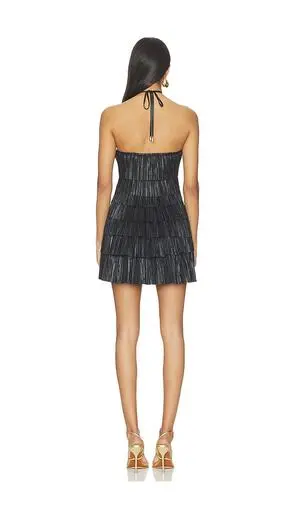 Cult Gaia Varsha Halterneck Mini Dress With Tiered Skirt - Black
