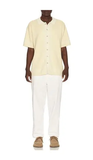 CRITICAL SLIDE La Playa Knit Shirt In Cream