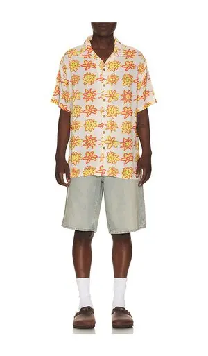CRITICAL SLIDE Mojo Resort Shirt In Beige,yellow