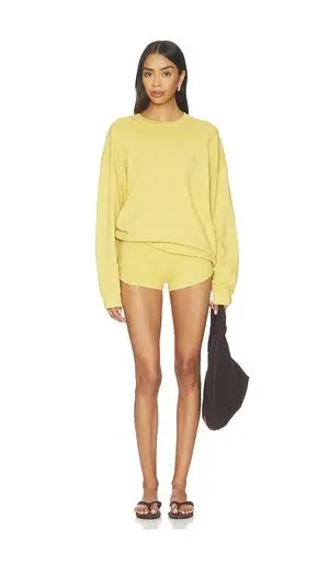 Eterne Lightweight French Terry Oversized Crewneck Sweatshirt - Saffron