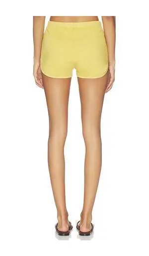 Eterne Lightweight French Terry Mini Track Short - Saffron