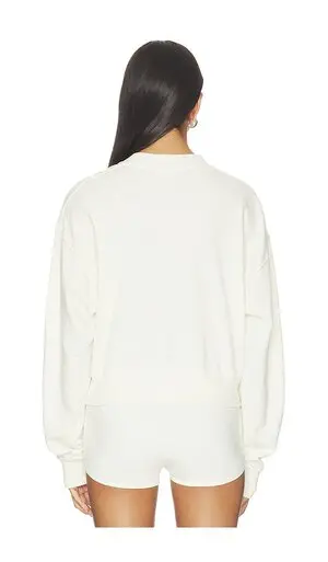 Eterne Cropped V-neck Sweatshirt In White - Bone