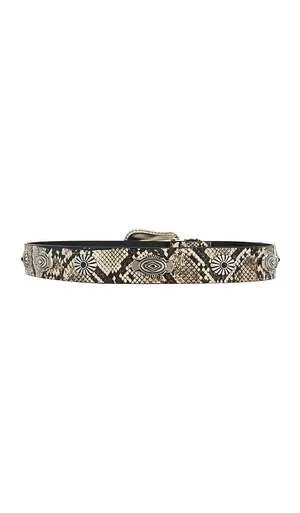 8 Other Reasons Printed Belt With Silver-tone Details - Snake