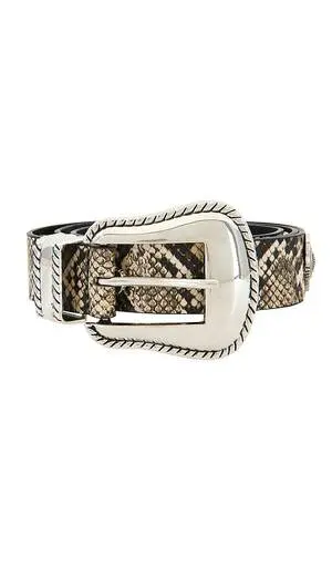 8 Other Reasons Printed Belt With Silver-tone Details - Snake
