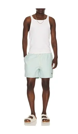 Barbour Water Reactive Leaf Print Swim Short - Mint Blue