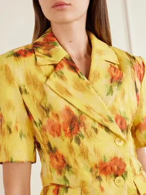 GANNI Shibori Organza Floral Blazer