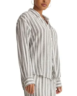 Z Supply Striped Button Up Shirt - White