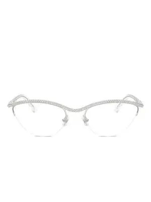 SWAROVSKI Crystal-embellished Cat-eye Glasses - Silver