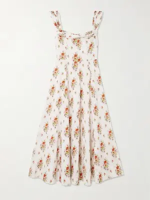 DÔEN Clea Floral-print Organic Cotton Midi Dress - Multi