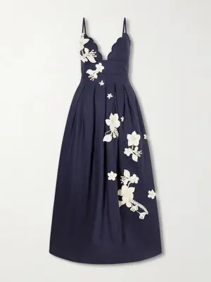 Agua Bendita Sula Cauca Linen Maxi Dress - Blue