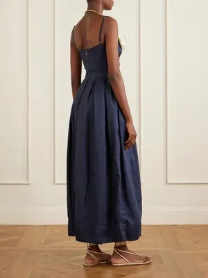 Agua Bendita Sula Cauca Linen Maxi Dress - Blue