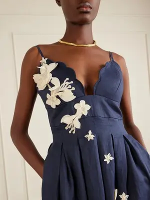 Agua Bendita Sula Cauca Linen Maxi Dress - Blue
