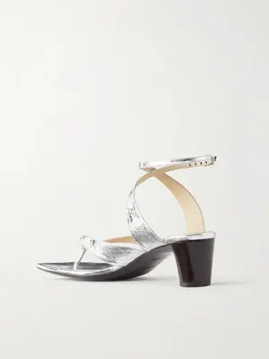 LEMAIRE Tong 50 Metallic-leather Sandals - Silver