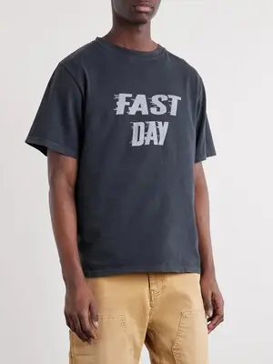 REMI RELIEF Fast Day Printed Cotton-jersey T-shirt