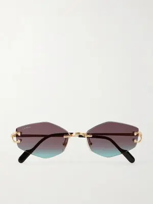 Cartier Squared-frame Sunglasses - Gold