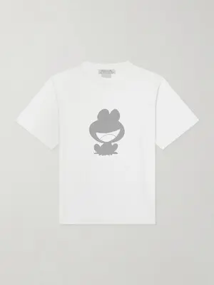 REMI RELIEF Frog Printed Cotton-jersey T-shirt - Neutrals