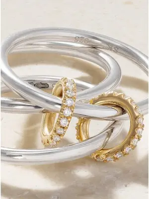 SPINELLI KILCOLLIN Solarium Sterling, 18-karat Gold And Diamond Ring - Silver