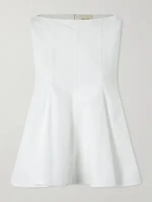 Khaite Marita Paneled Cotton-poplin Blouse - White