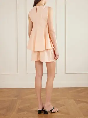 Khaite Marita Paneled Cotton-poplin Blouse - Orange