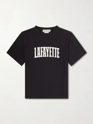 REMI RELIEF Lafayette Printed Cotton-jersey T-shirt - Black