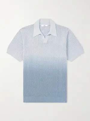 Mr P. Open-collar Knitted Organic Cotton Polo Shirt