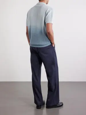 Mr P. Open-collar Knitted Organic Cotton Polo Shirt