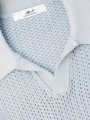 Mr P. Open-collar Knitted Organic Cotton Polo Shirt