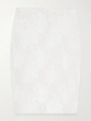 RÓHE Lace Paisley Linen-blend Skirt - Neutrals
