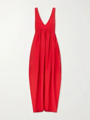 RÓHE Woven Midi Dress - Red