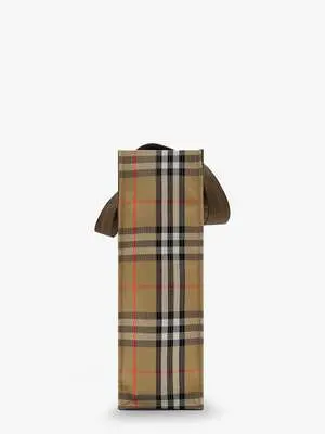 Burberry Tote Bag With Suede Logo Label - Brown