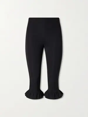 Jacquemus Le Playa Ruffled Jersey Shorts - Black