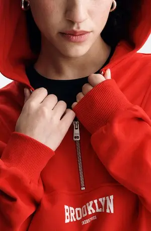 Brooklyn Industries Half-zip Graphic Hoodie
