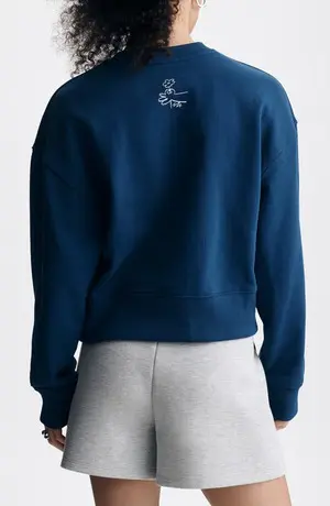 Brooklyn Industries Graphic Fleece Sweatshirt - Navy Peony