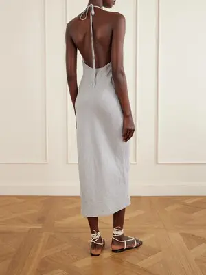 JAMES PERSE Linen Midi Halterneck Dress