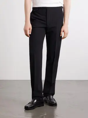 J. MUESER Waverly Straight-leg Wool Seersucker Suit Trousers